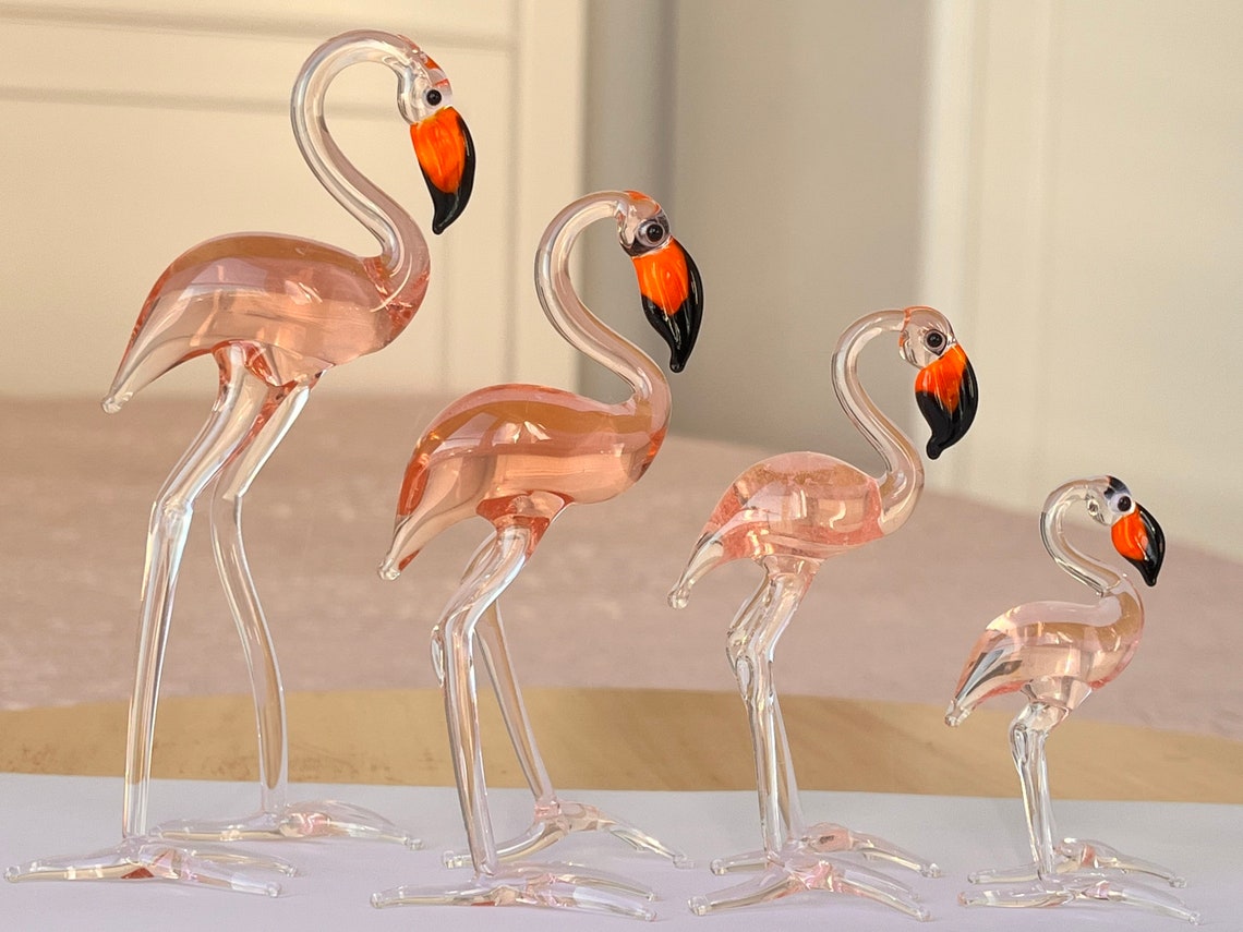 Blown Glass Flamingo Figurine - Flamingo Statue - Last Minute Birthday ...