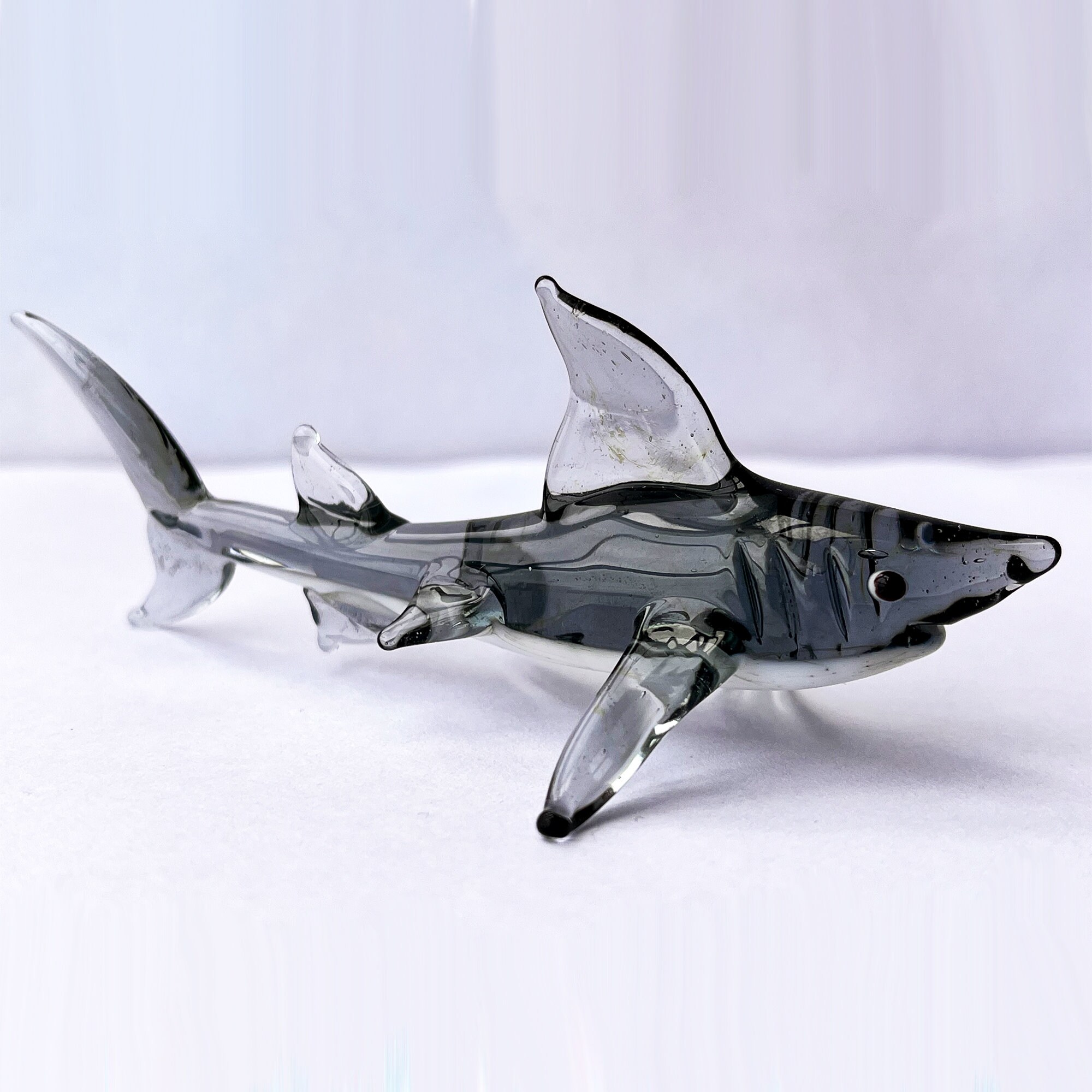 Hand Blown Glass Shark Figurine Set of 2 Collectible Fish - Etsy