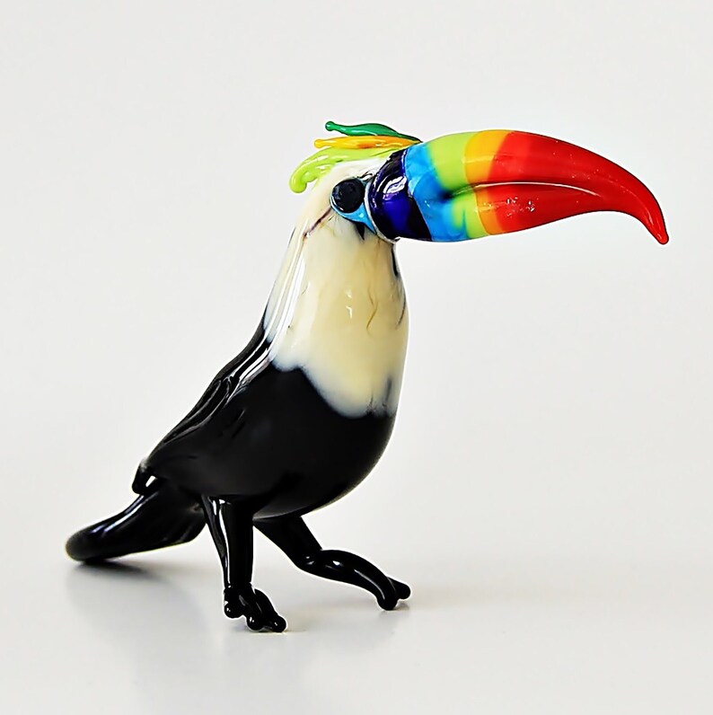 Hand-blown Glass Toucan Figurine: Murano Style Bird Art - Etsy
