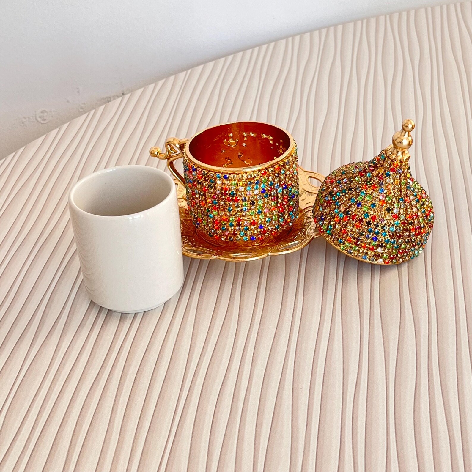 Luxury Crystal Embellished Turkish Coffee Set Gift for Wedding – 27 ...