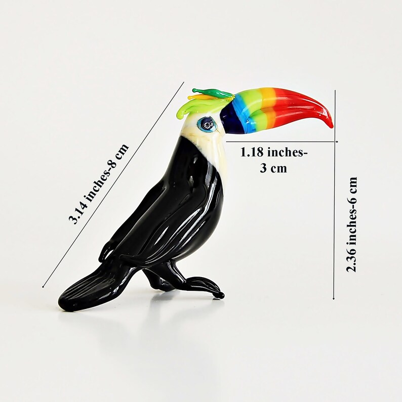 Hand-blown Glass Toucan Figurine: Murano Style Bird Art - Etsy