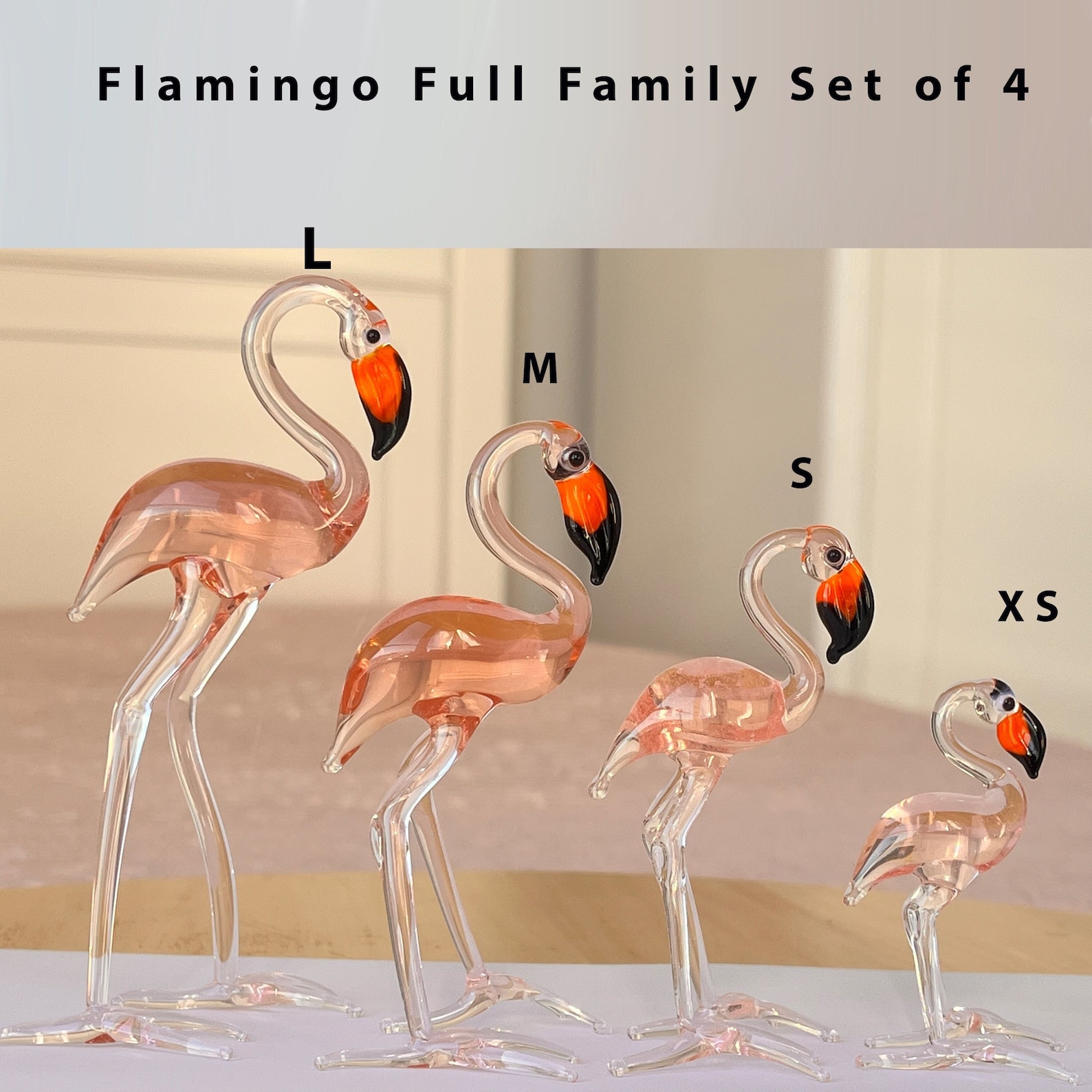 Blown Glass Flamingo Figurine - Flamingo Statue - Last Minute Birthday ...