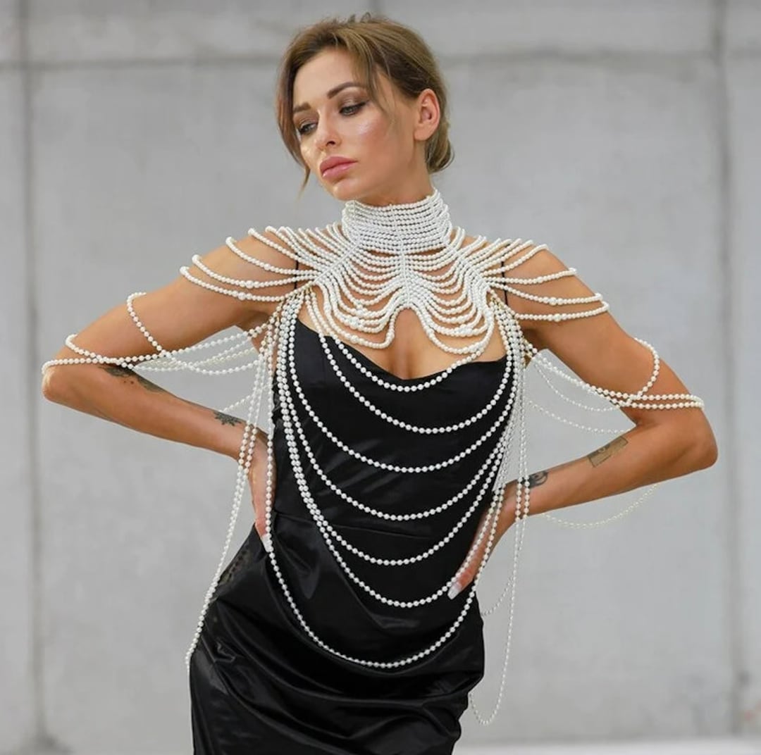 Handmade Pearl Body Chain Fashion Shoulder Necklaces Body - Etsy