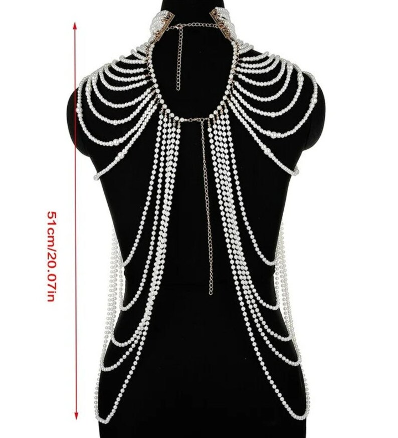 Handmade Pearl Body Chain Fashion Shoulder Necklaces Body - Etsy