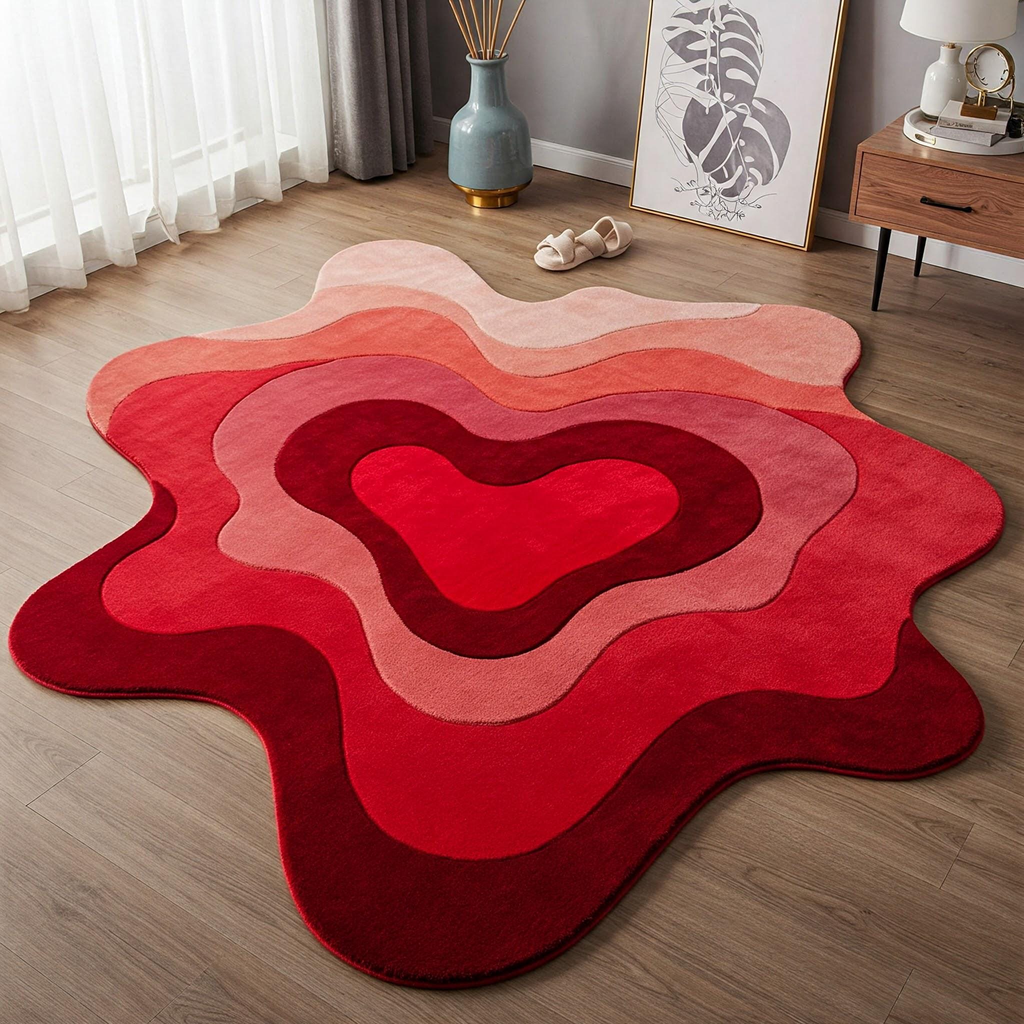 Love in Layers Heart of Hue Rug Groovy Heartbeat Hand Tufted Shape ...