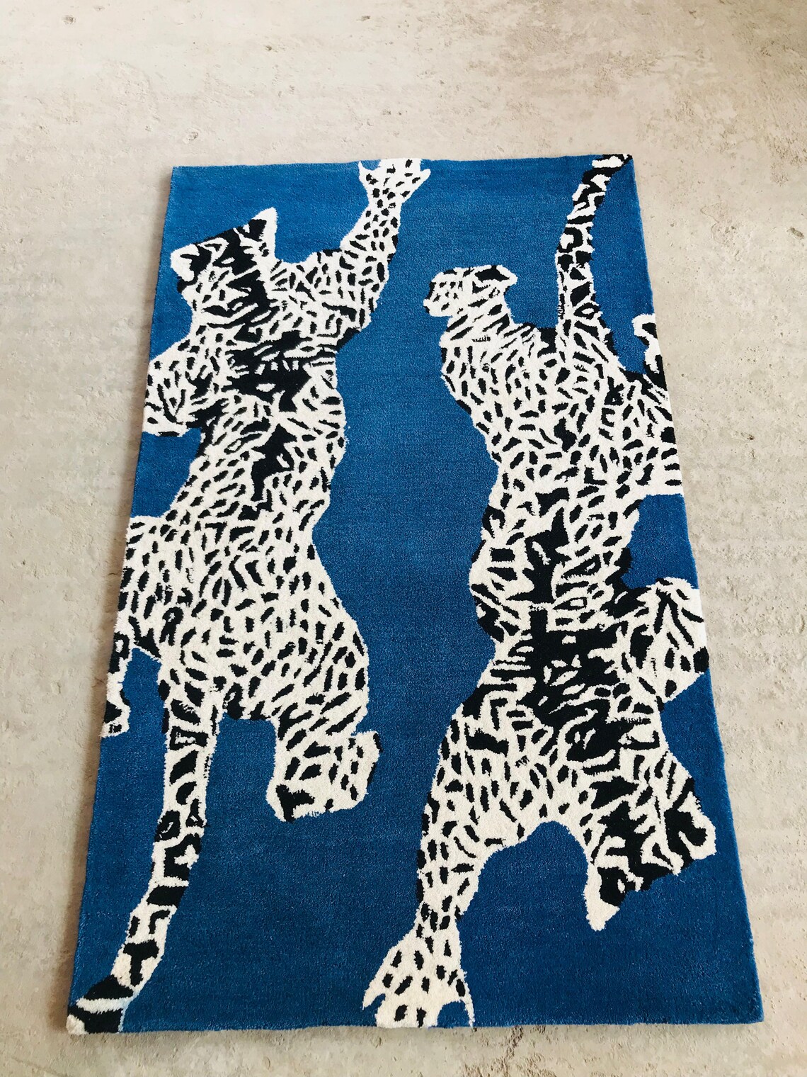 Climbing Tiger Leopard Animal Rug Modern Hand-tufted 100% Wool Office ...