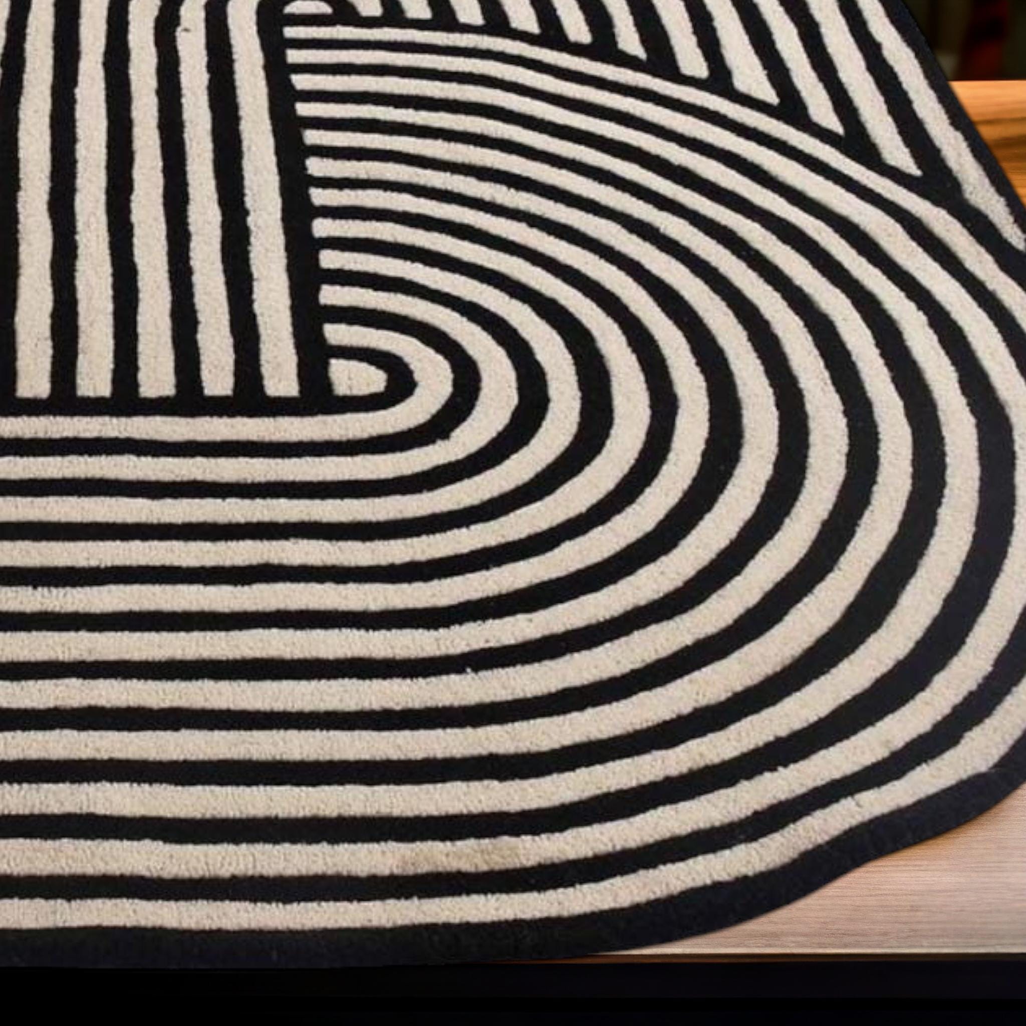 Square Pattern 5x5 Feet Hand Tufted 100%wool Area Rug Aesthetics ...