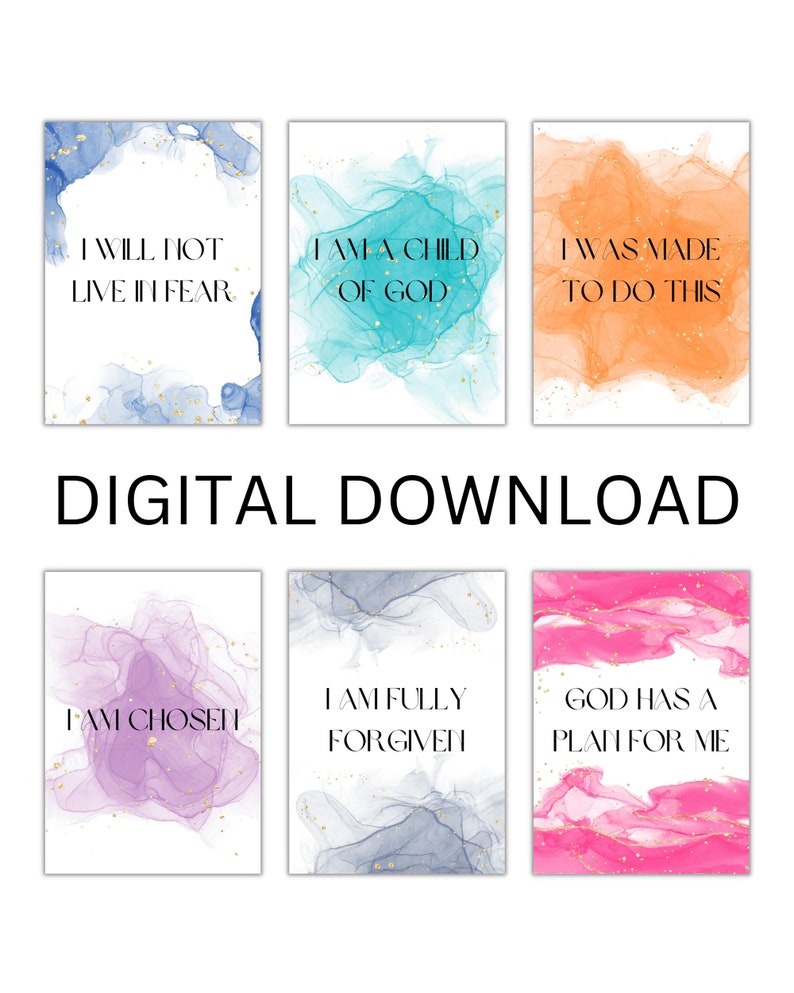 Biblical Affirmation Cards, Christian Affirmation Cards, 18 ...