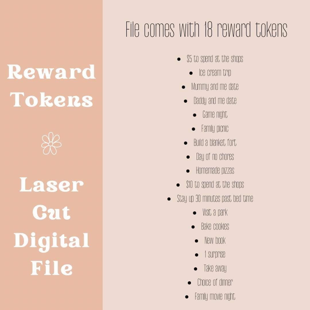 SVG Kids Reward Tokens | Rewards | SVG | Laser Cut File | Glowforge ...