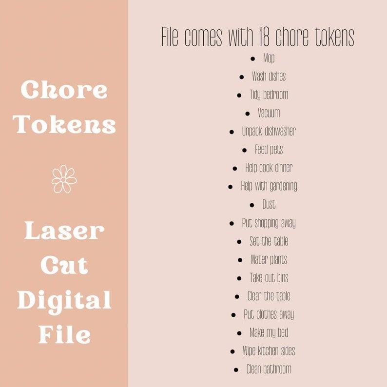 SVG Kids Chore Tokens | Chores | SVG | Laser Cut File | Glowforge ...