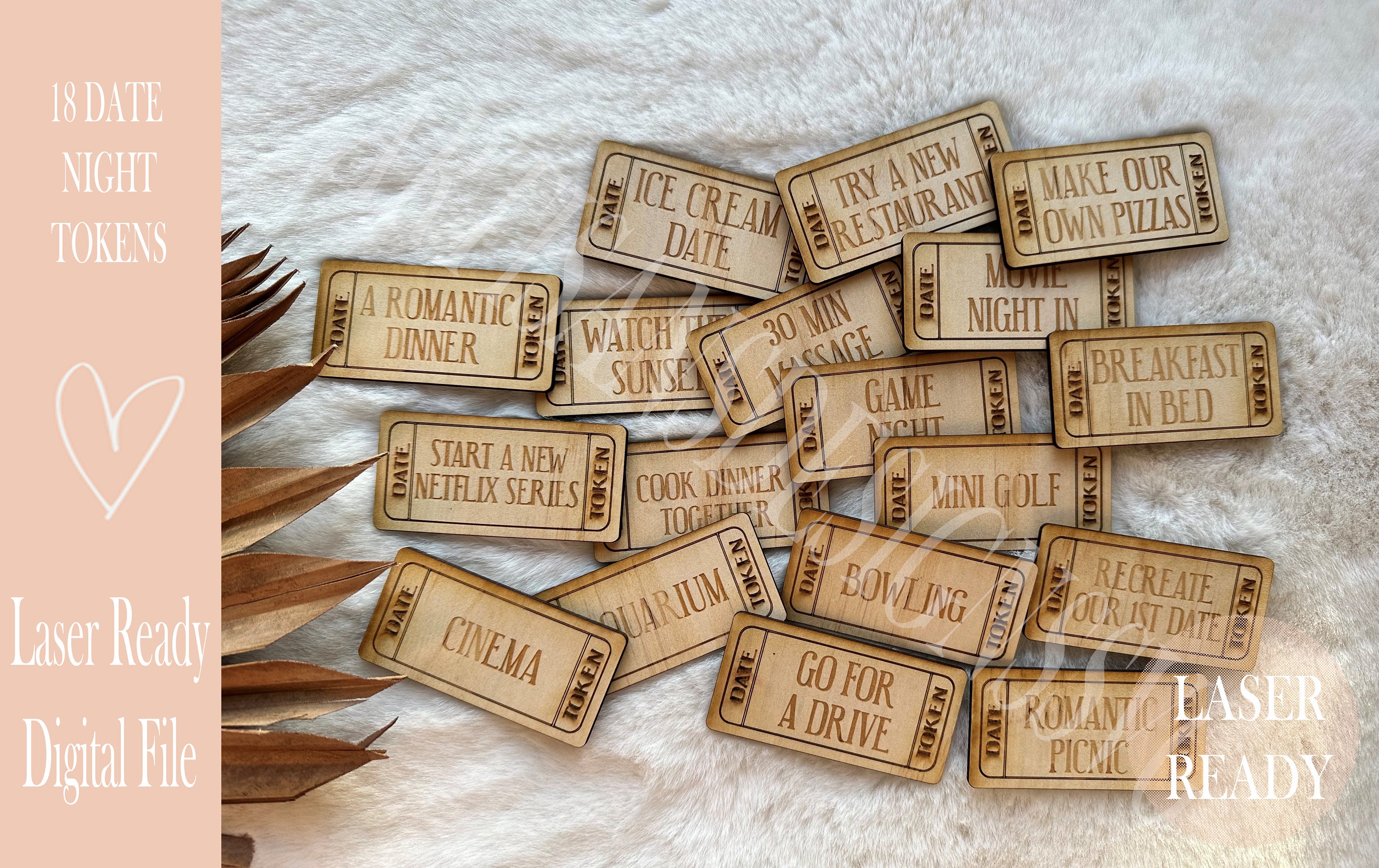 SVG Date Night Tokens | Digital File | Rewards | SVG | Laser Cut File ...