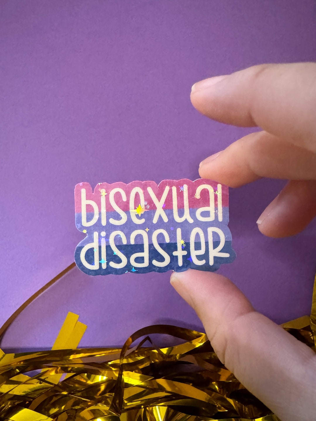 Bisexual Disaster Holographic Sticker - Etsy