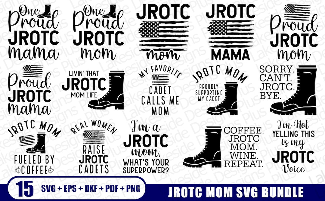 JROTC Mom SVG 15 Pack, Jrotc Mom Png Dxf, Jrotc Mama Svg, Jrotc Mom Svg ...
