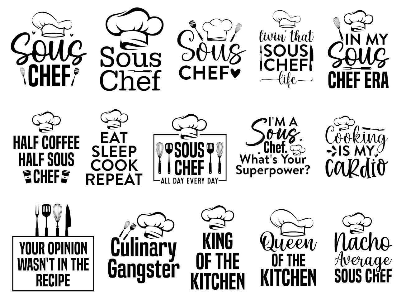 Sous Chef SVG, Sous Chef SVG 15 Pack, Sous Chef Shirt Png, Sous Chef ...
