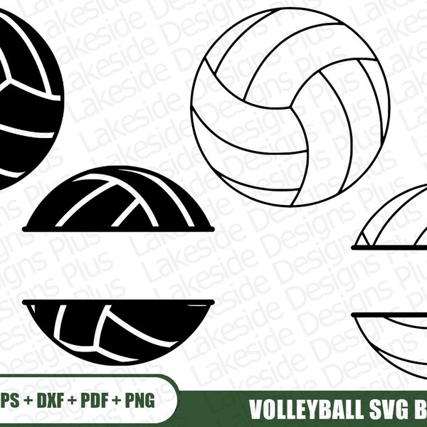 Half Volleyball Svg - Etsy