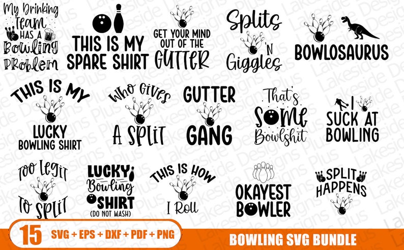 Bowling SVG, Bowling SVG Cut Files, Bowling Cricut, Bowling Svg 15 Pack ...