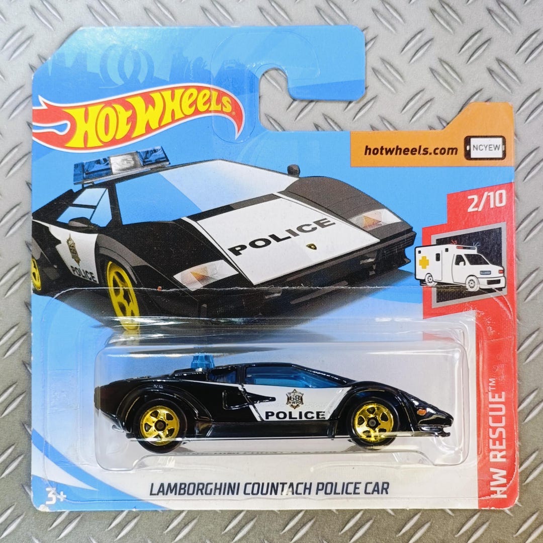 Hot Wheels Lamborghini Countach Police Car Rare Miniature Collectible ...