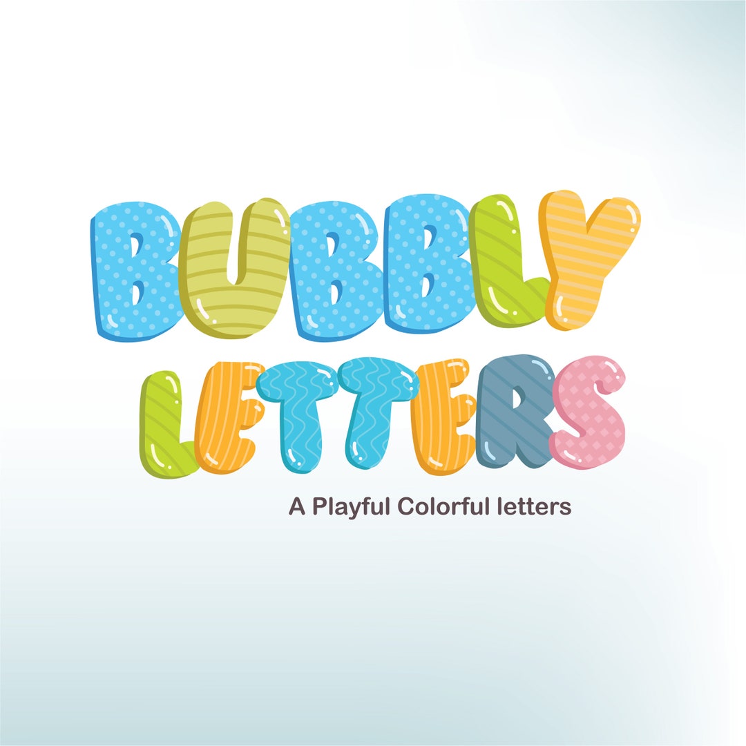 Set of Bubbly Colorful Alphabet Letters A-Z Vectors - Etsy