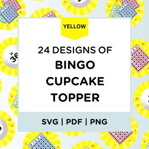 Digital Bingo Cupcake Topper | Bingo Cupcake Topper Party Celebration ...