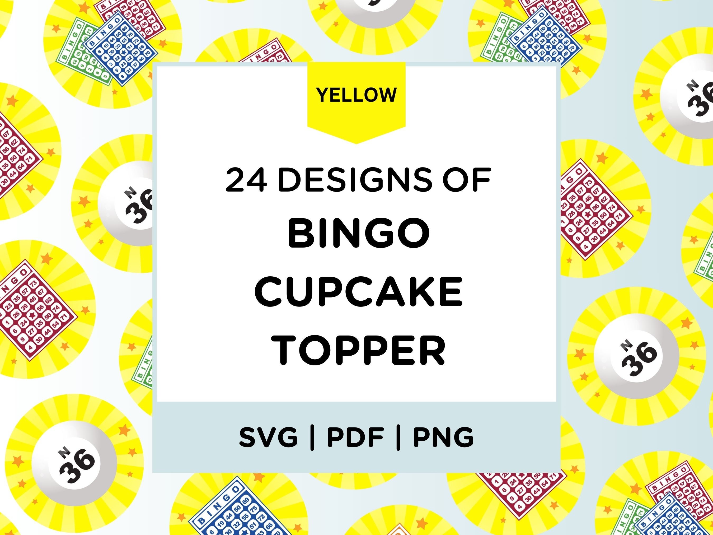 Digital Bingo Cupcake Topper | Bingo Cupcake Topper Party Celebration ...