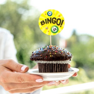 Digital Bingo Cupcake Topper | Bingo Cupcake Topper Party Celebration ...