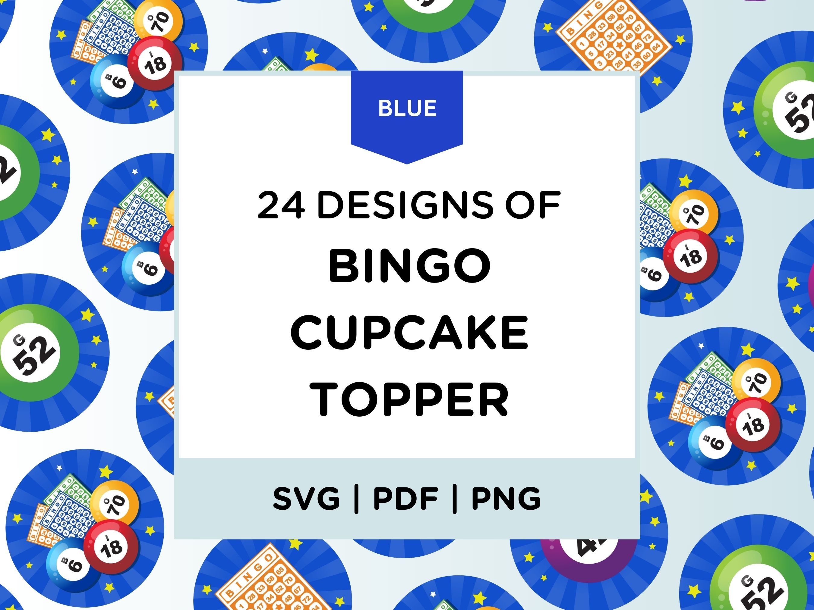 Digital Bingo Cupcake Round Topper Decor | Bingo Cupcake Topper Party ...