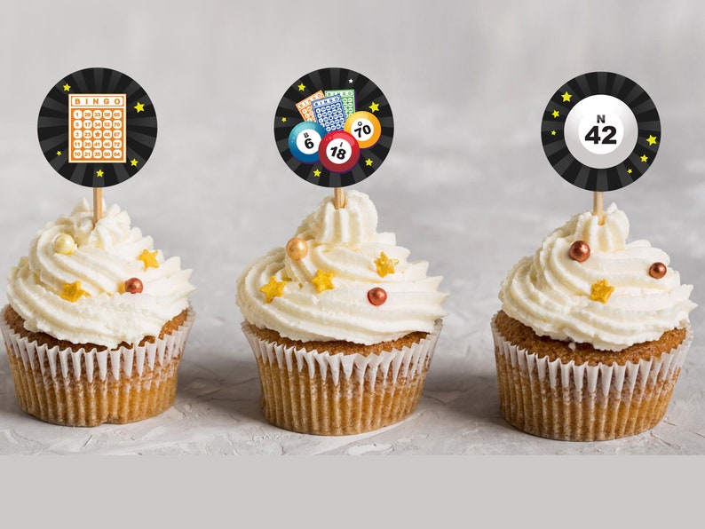 Bingo Cupcake Toppers: Party Celebration Decor (digital Download) - Etsy