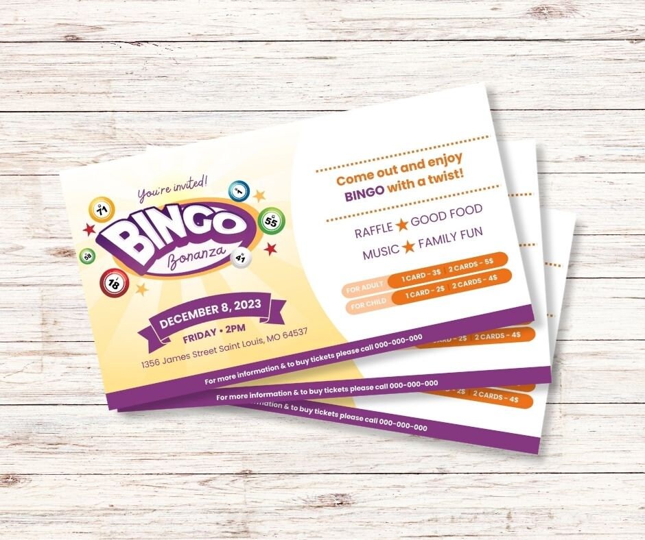 Bingo Bonanza Invitation Editable - Etsy