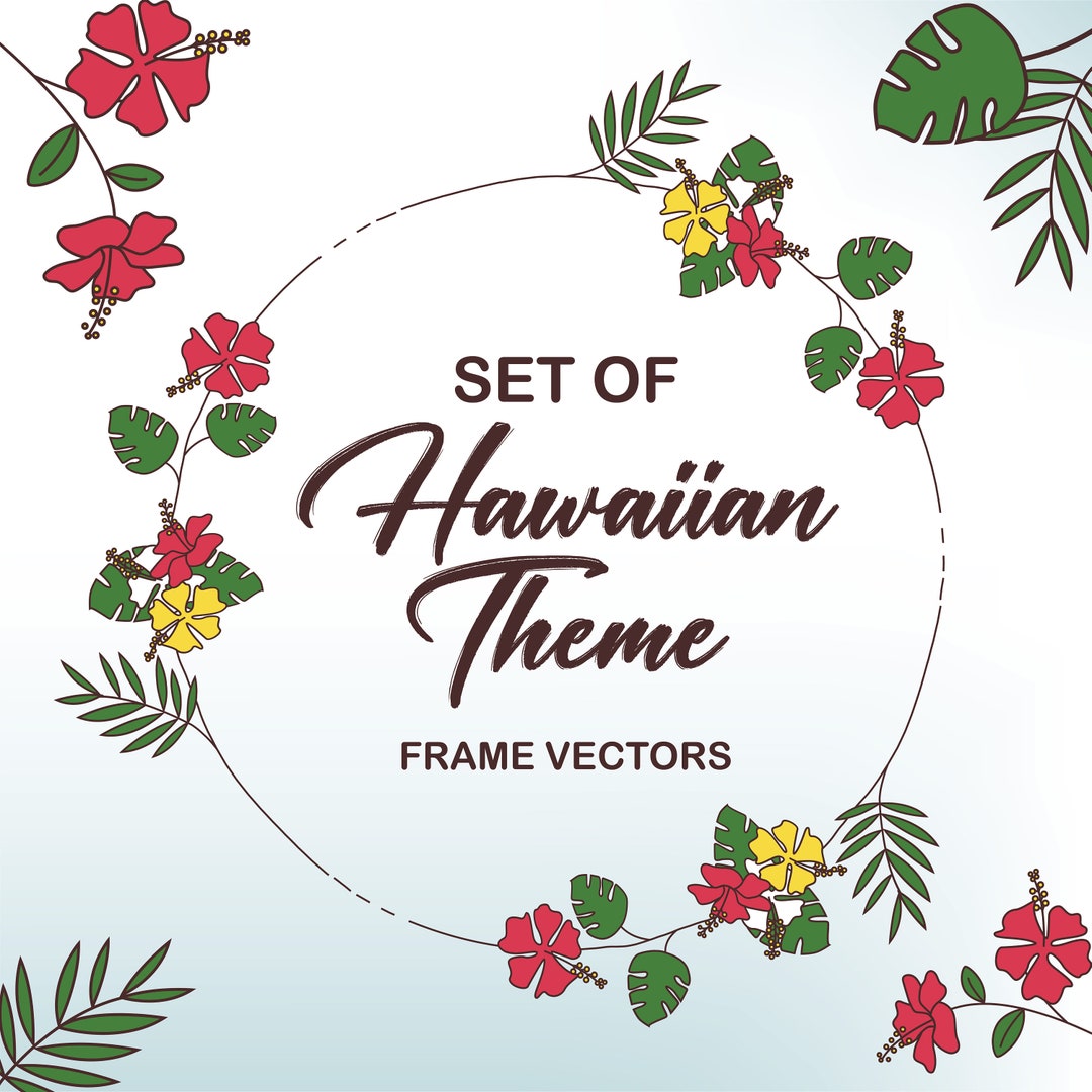 Bundles of Hawaiian Borders and Frames Vector - Etsy