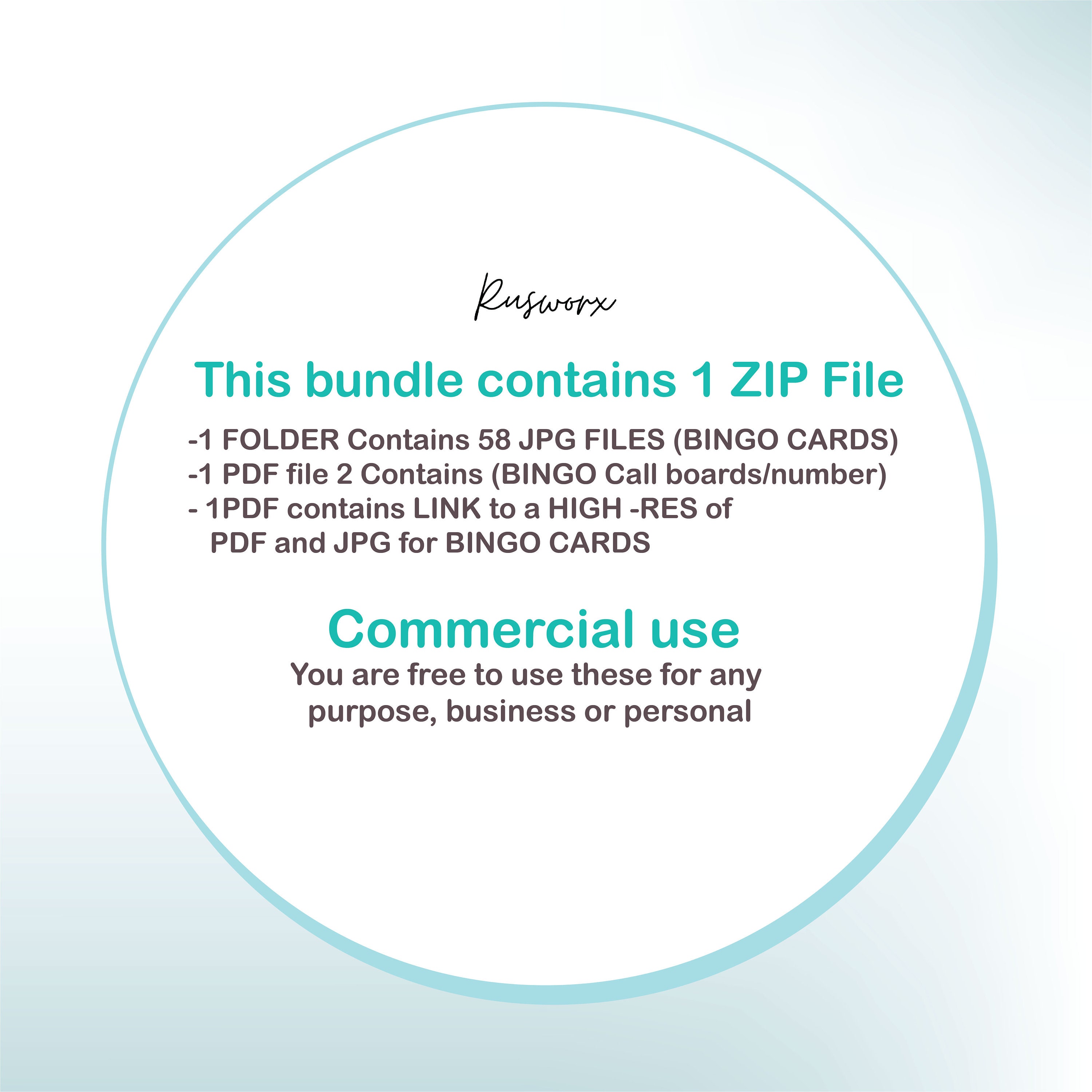 BINGO CARDS PRINTABLES - Etsy