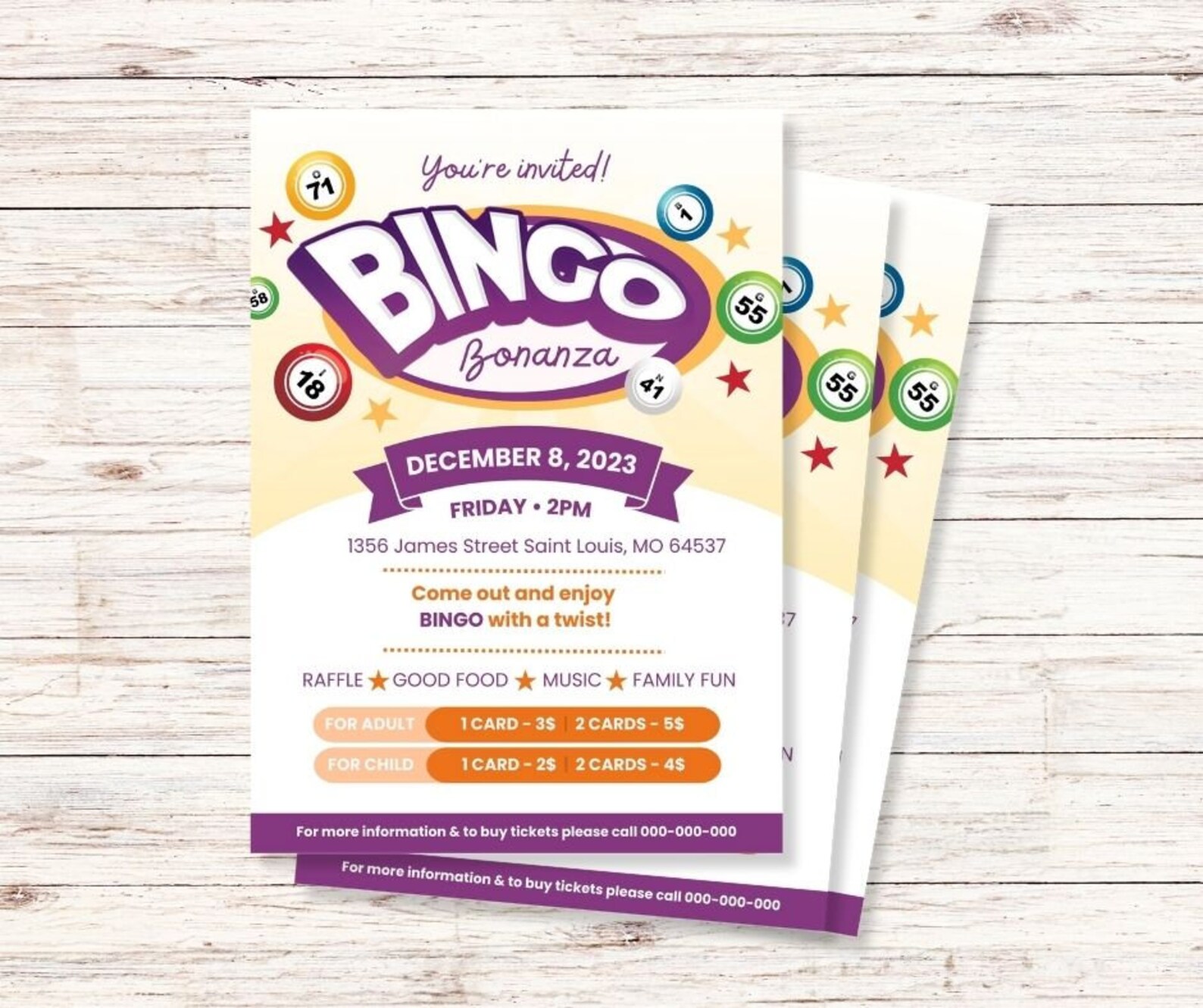 Bingo Bonanza Invitation Editable - Etsy