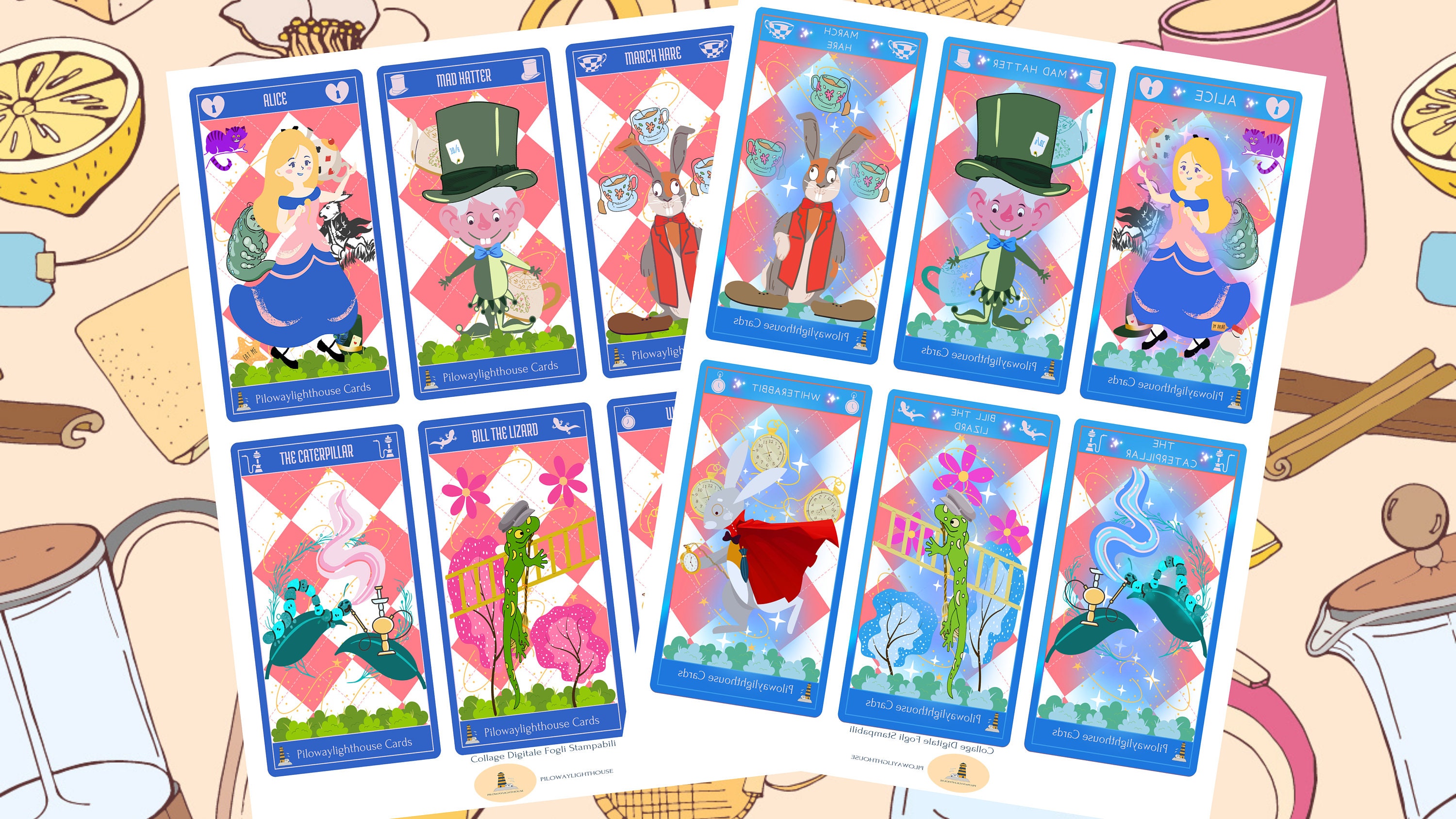 Alice in Wonderland DIGITAL Collectible Cards TAROT Format - Etsy