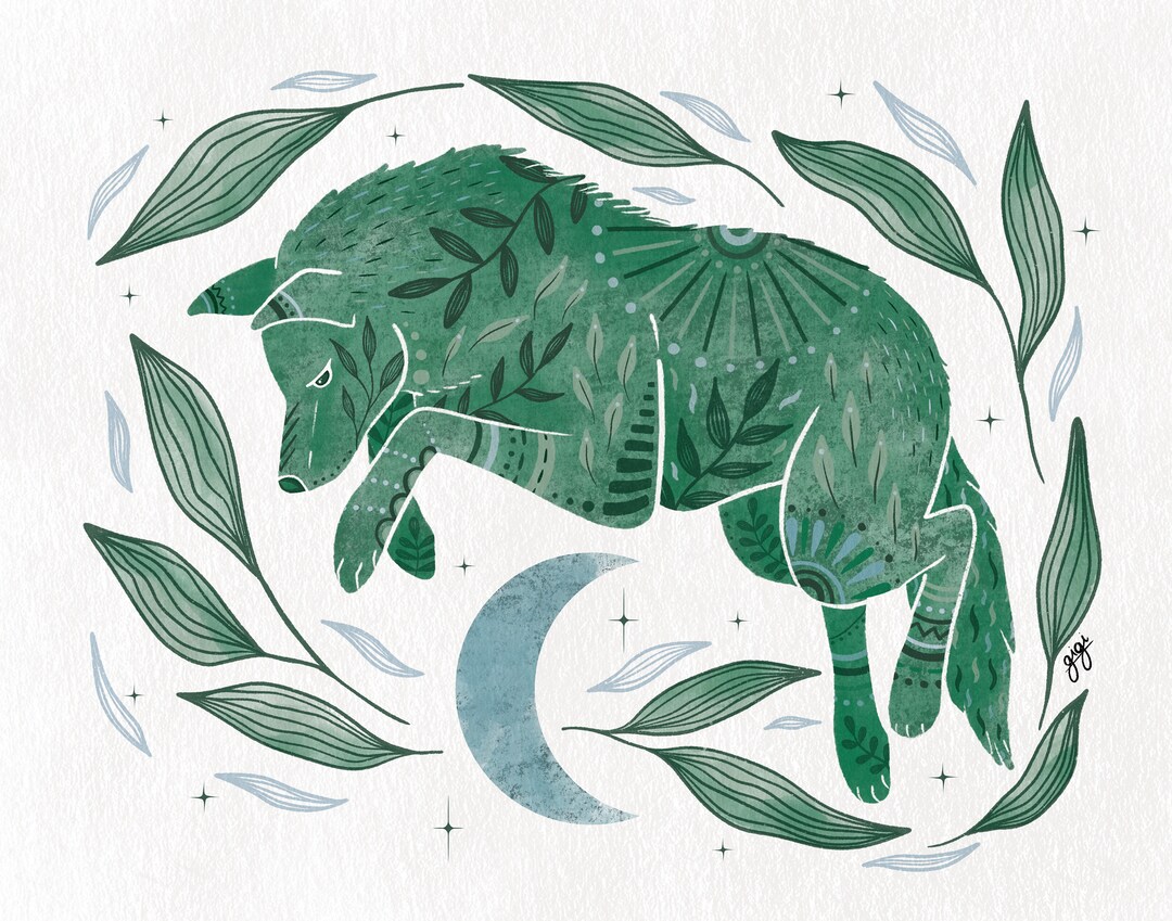 Wolf, Spirit Animal, Totem Animal Painting, Handpainted Spirit Animal ...