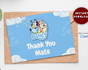 Bluey Thank You Card - Etsy UK