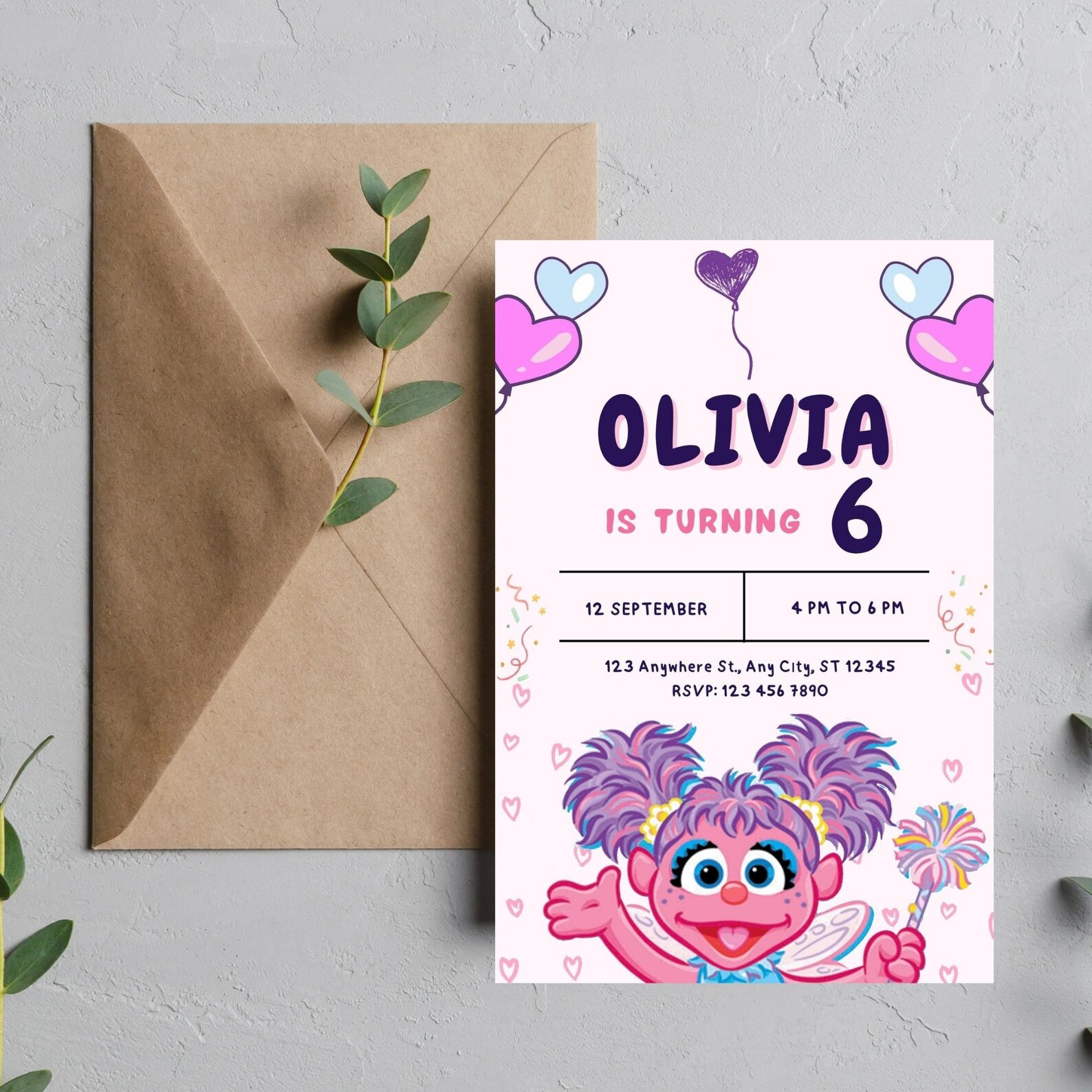 Abby Cadabby Birthday Invitation Printable Abby Cadabby Party Etsy