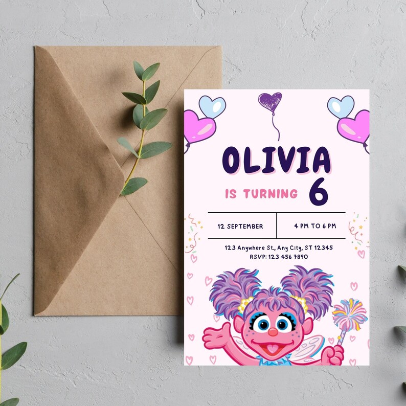 Abby Cadabby Birthday Invitation Printable Abby Cadabby Party Etsy