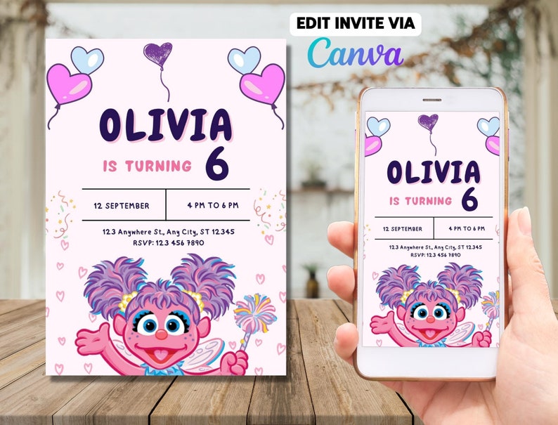 Abby Cadabby Birthday Invitation Printable Abby Cadabby Party Etsy
