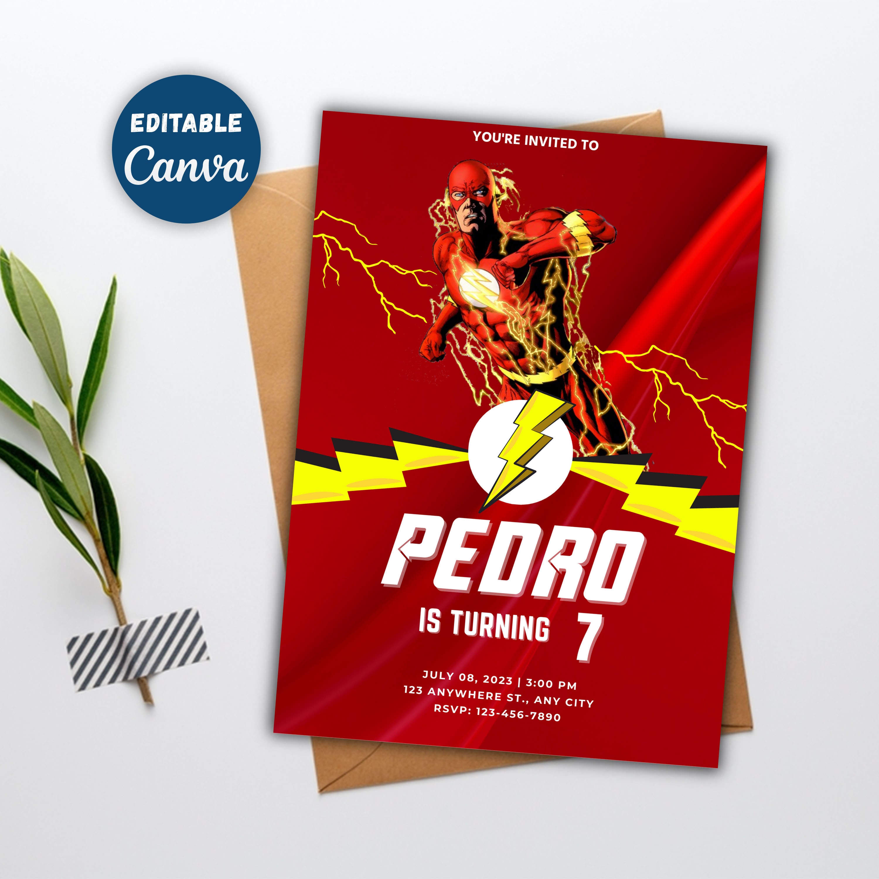 Flash Birthday Invitation Printable Flash Birthday Party - Etsy