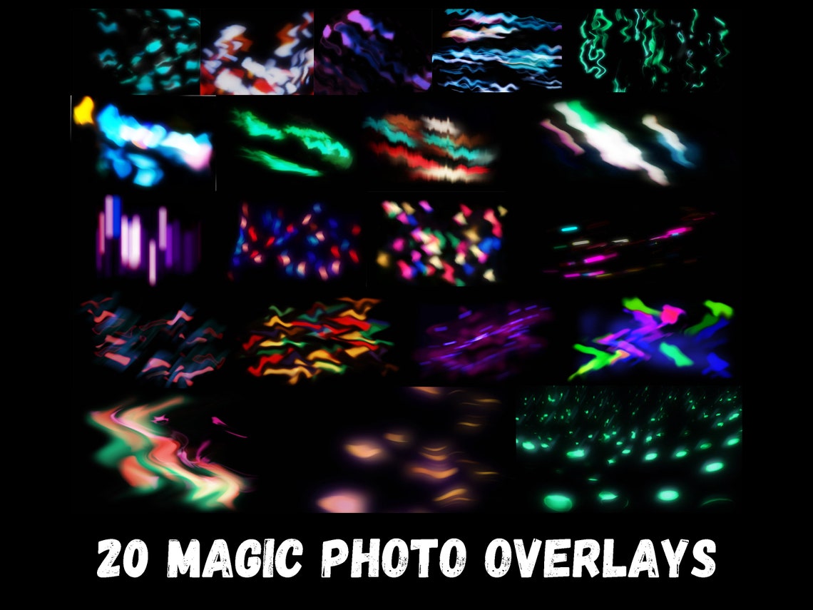 20 Magic Photo Overlay Photoshop Light Leaks Psychedelic - Etsy