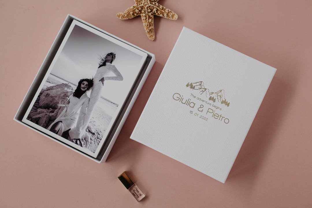 6x8 Photo Keepsake Box | 21x15 Cm White Cardboard Personalized Wedding ...