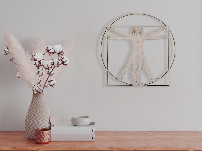 Vitruvian Man Vector SVG File Leonardo Da Vinci Laser - Etsy