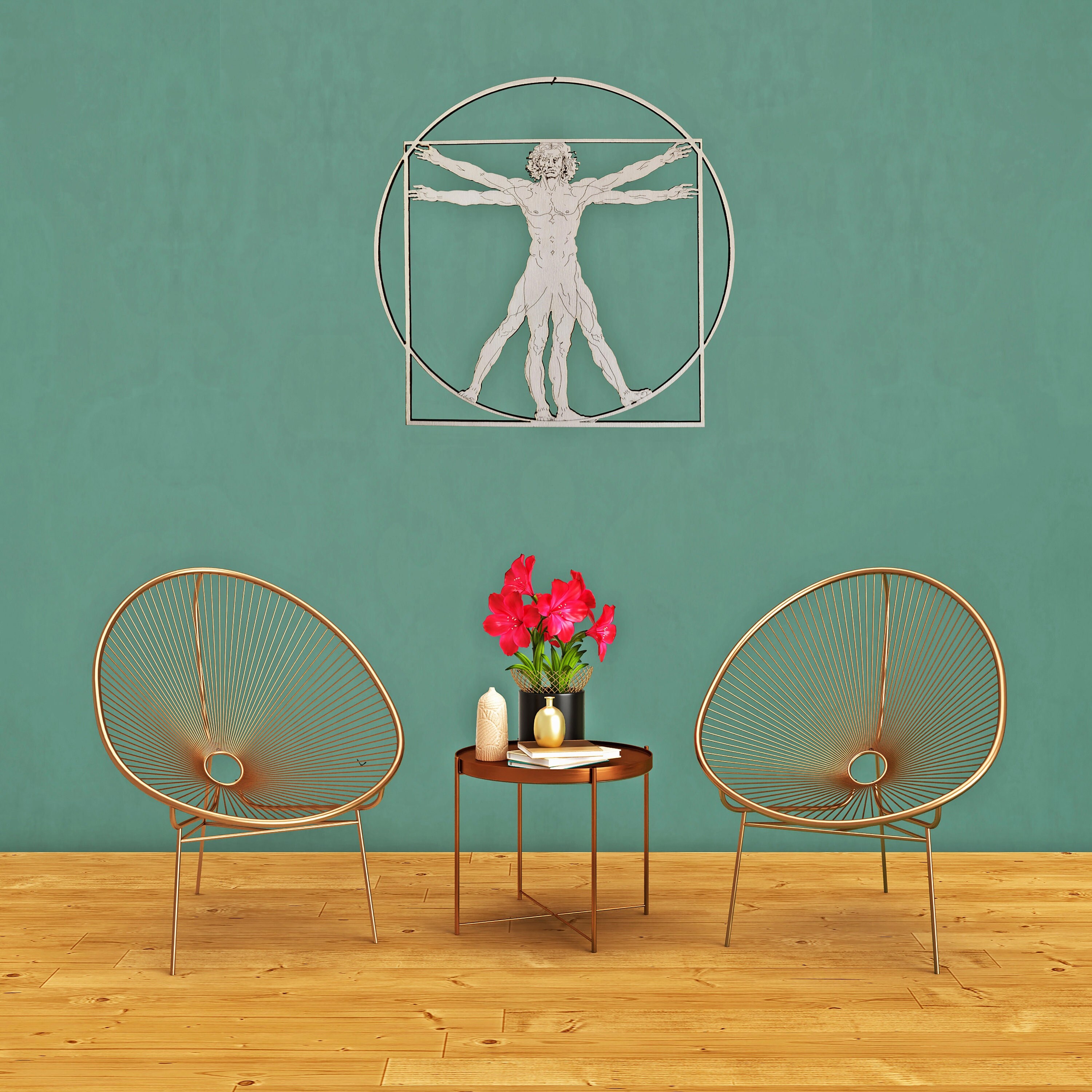 Vitruvian Man Vector SVG File Leonardo Da Vinci Laser - Etsy