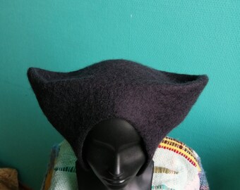 Medieval Hat Reenactment 14th Century Felt Cap - Etsy