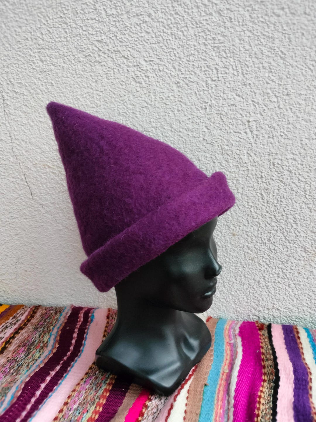Black Felted Wool Men's Warm Medieval Hat for Historical Reenactment ...