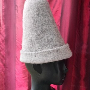 Tall Men's Medieval Felted Gray Historical Hat. Warm Winter Woolen ...