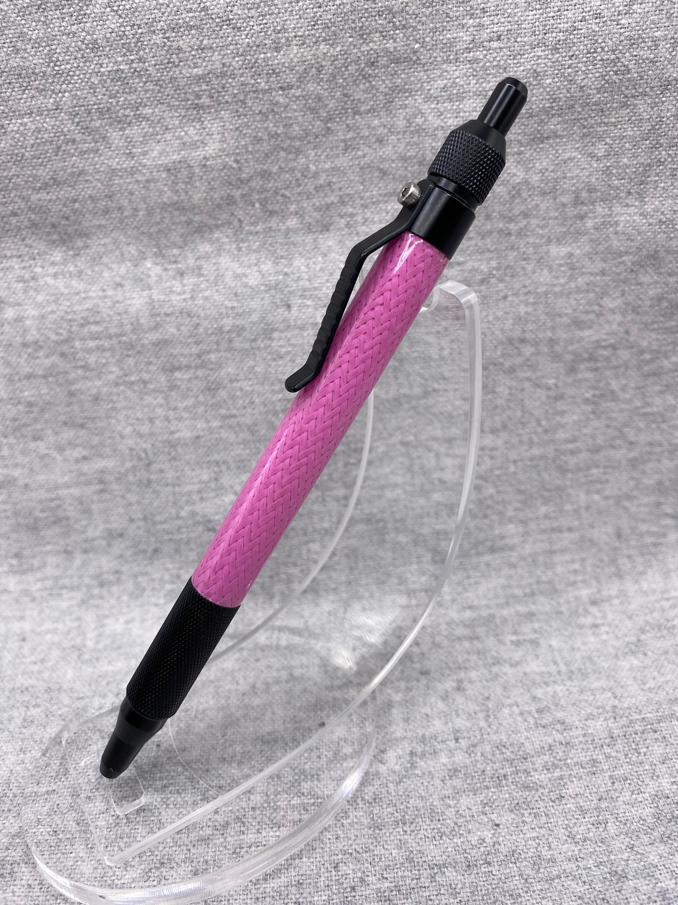 Anvil EDC Click Ballpoint Pen Black Aluminum and Pink Carbon - Etsy