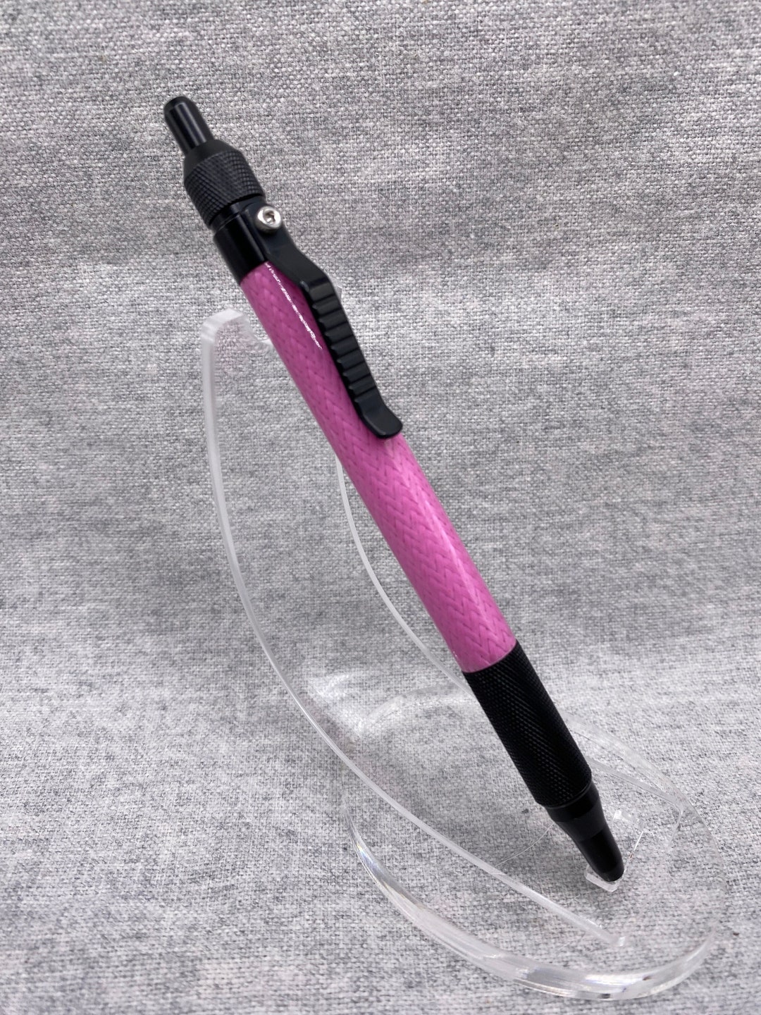 Anvil EDC Click Ballpoint Pen Black Aluminum and Pink Carbon - Etsy