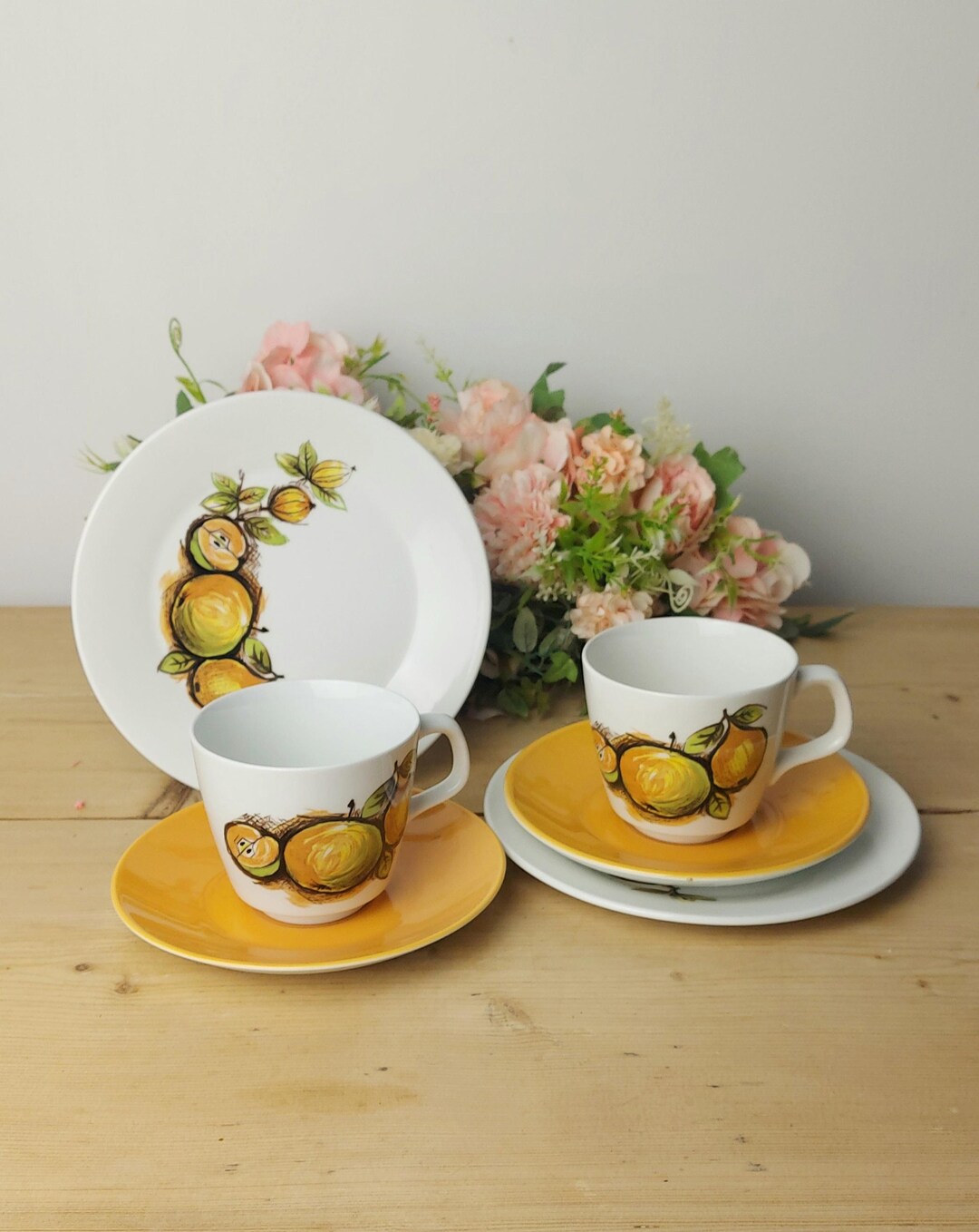 Vintage 60s J&G Meakin Eden Tea Cup Set: Orange Fruit Design - Etsy UK