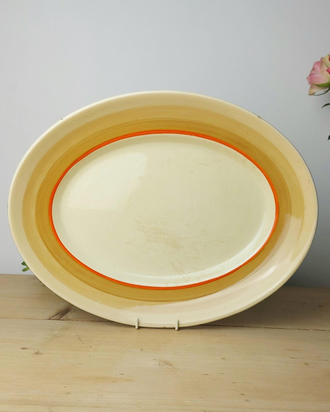 Art Deco Clarice Cliff Orange Banded Platter Plate Newport Pottery 37 X ...