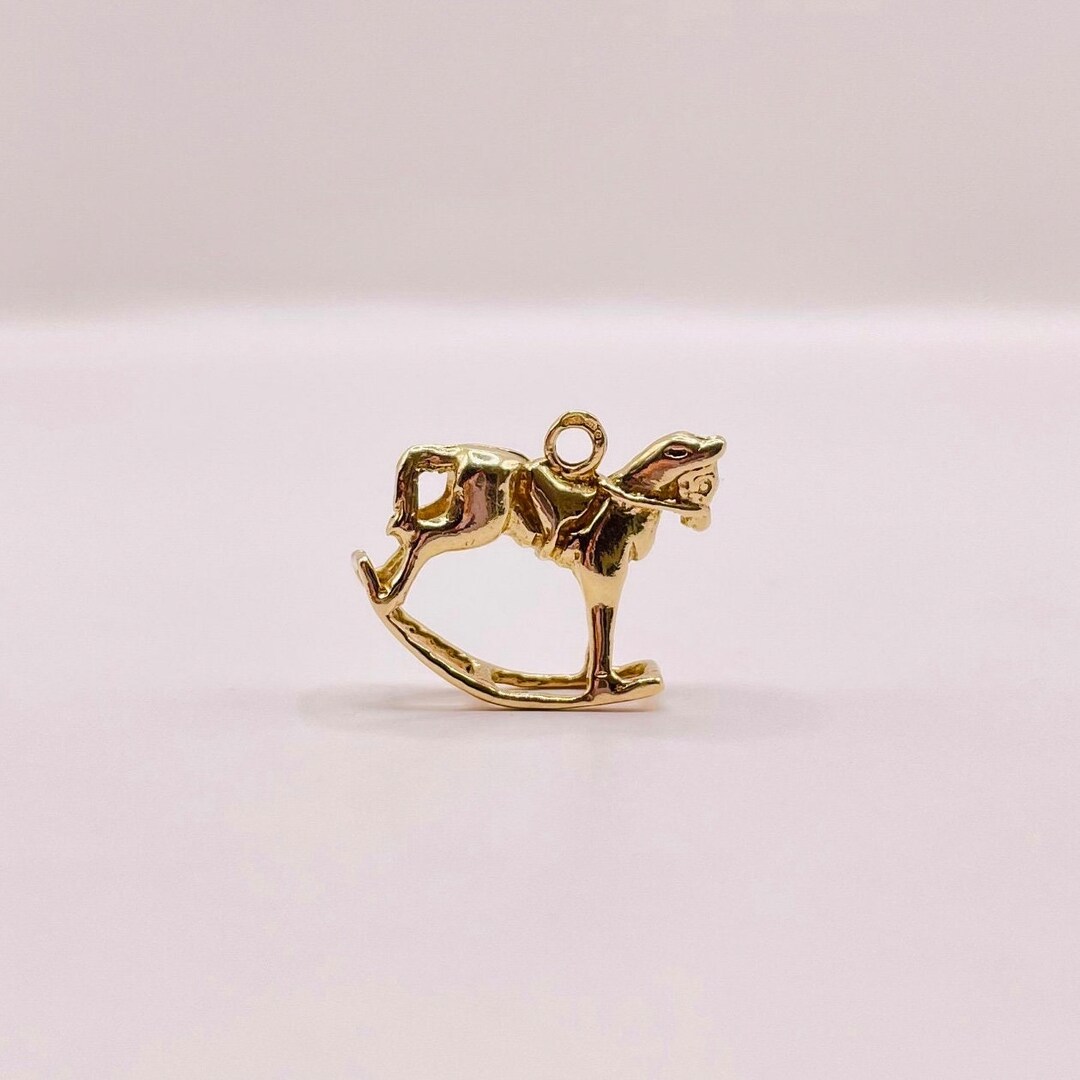 Gold Rocking Horse Charm - Etsy